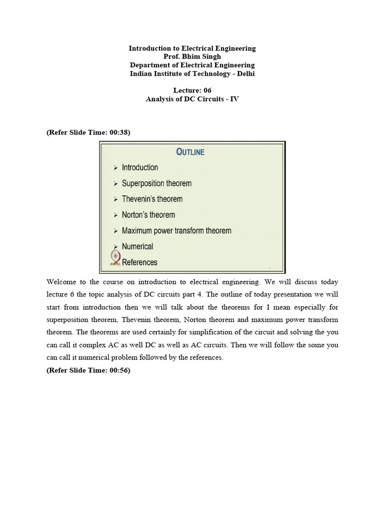 basic electrical Lec06 | PDF | Electrical Network | Series And Parallel Circuits