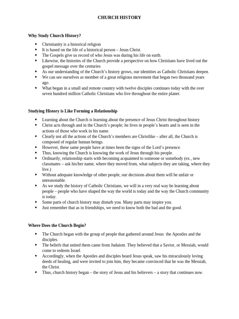 CHURCH-HISTORY | PDF | Jesus | Disciple (Christianity)