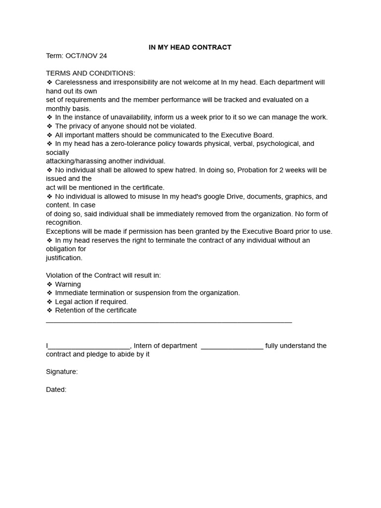 Contract Fall Internship | PDF