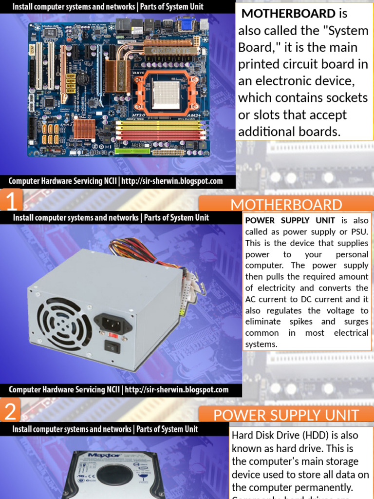 2d. Parts of System Unit Final | PDF | Network Interface Controller ...