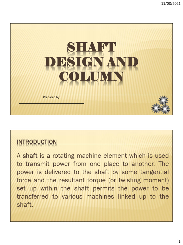 Shaftings and Columns | PDF | Axle | Torque