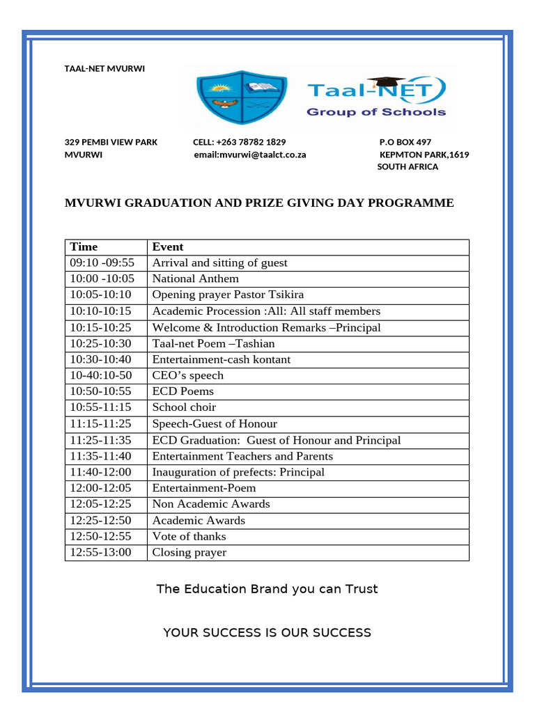 Programme Speeches and Prize | PDF