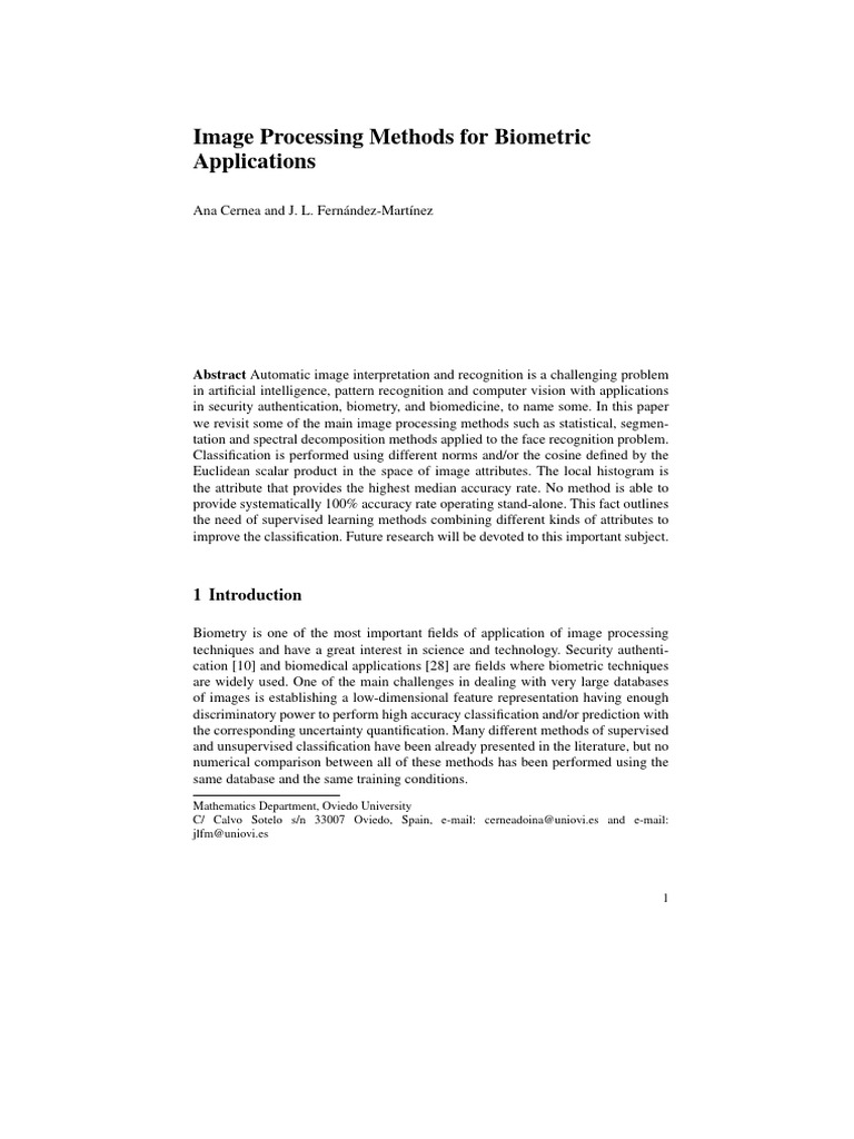 B7 2014 Chapter Image Processing Biometry | PDF | Fingerprint | Biometrics