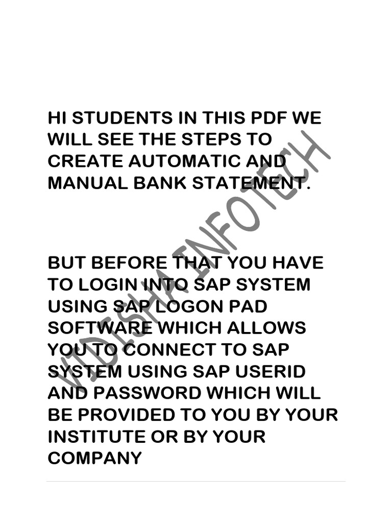 SAP Bank Statement Setup Guide | PDF | Banks | Transaction Account