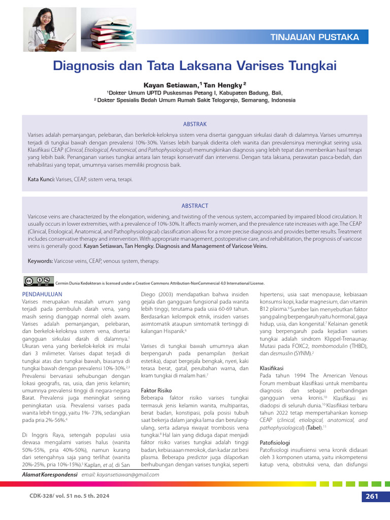 Diagnosis Dan Tata Laksana Varises Tungkai | PDF