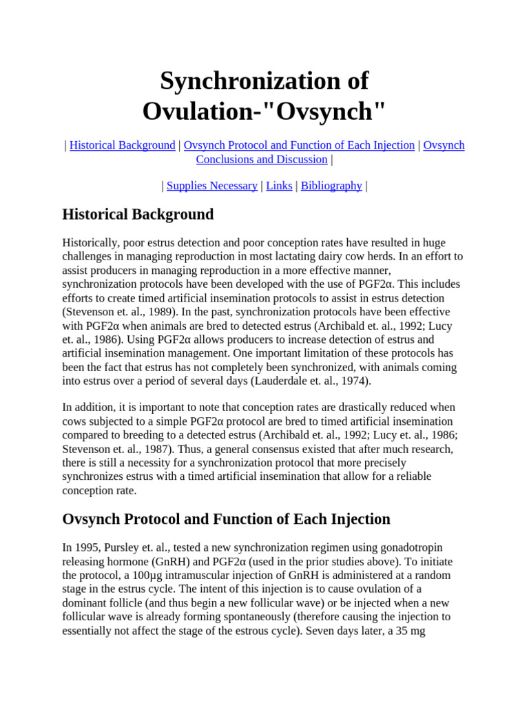 Lecture 9 - Synchronization of Ovulation | PDF | Dairy Cattle | Sexual ...