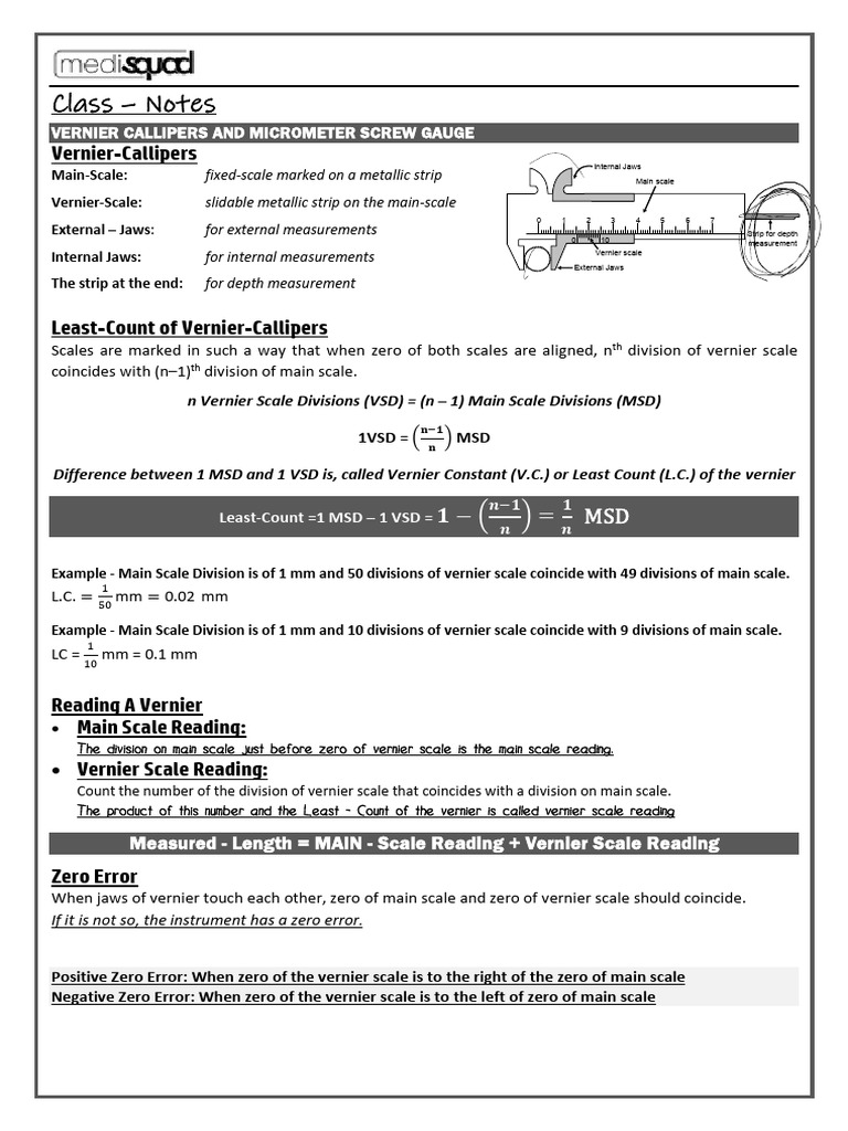 CYU - Screw Gauge and Vernier | PDF