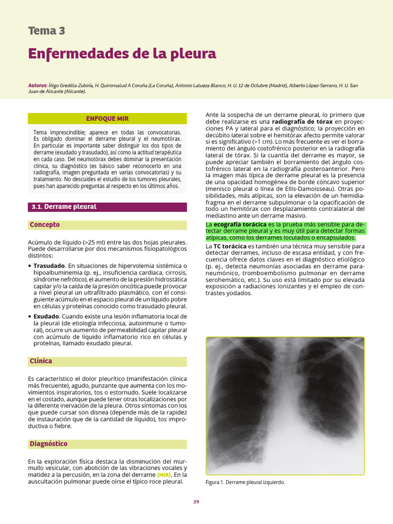 Enfermedades de La Pleura | PDF | Causas de la muerte | Especialidades Medicas