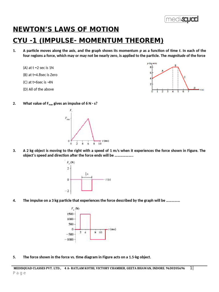 Force (NLM + Friction) - Cyu - 1 - 5 | PDF | Force | Tension (Physics)