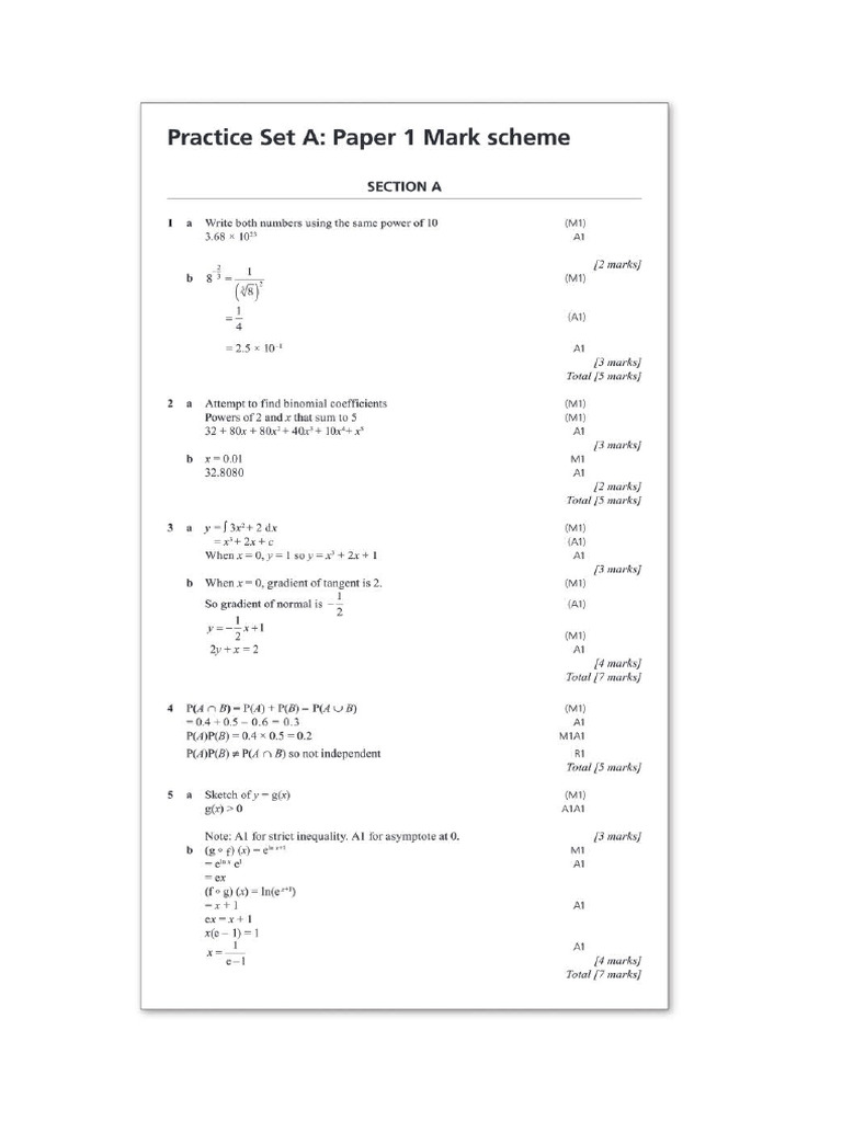 MS - Practice Papers 1 and 2 - SET A | PDF