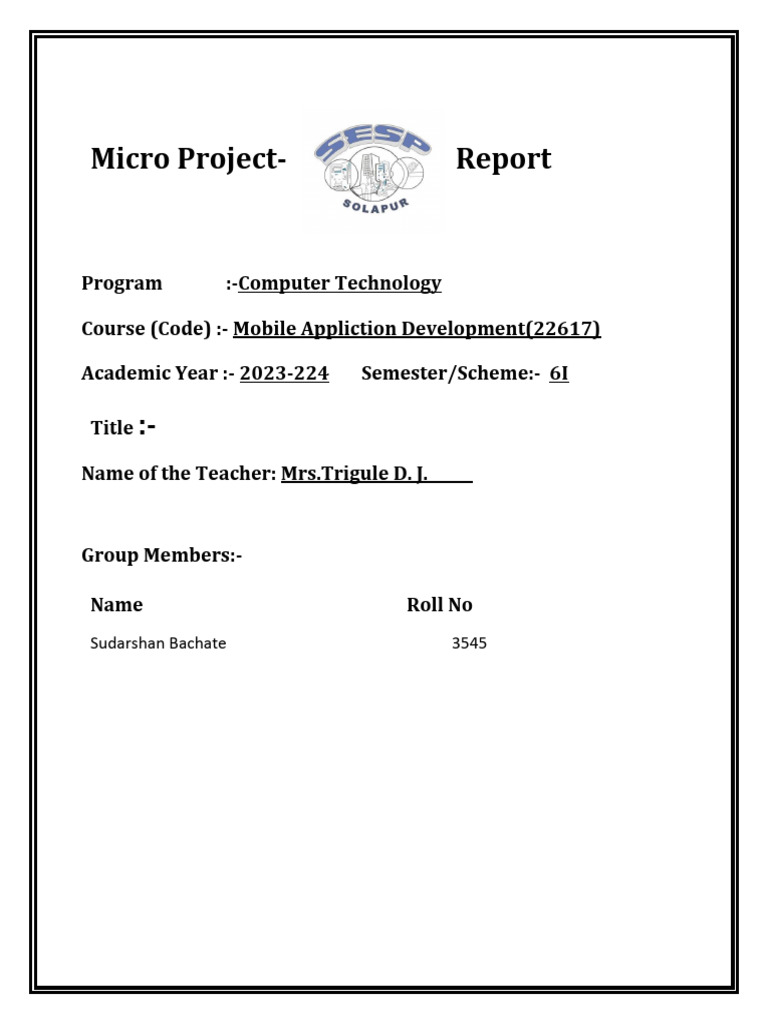 MAD micro project | PDF | Android (Operating System) | Application Software
