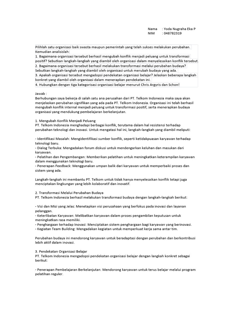 Tugas 3 Teori Organisasi | PDF