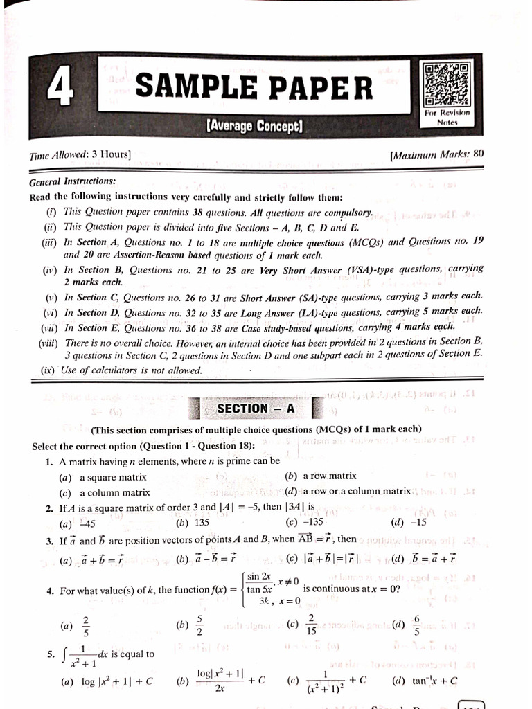 sample paper 04-1 | PDF