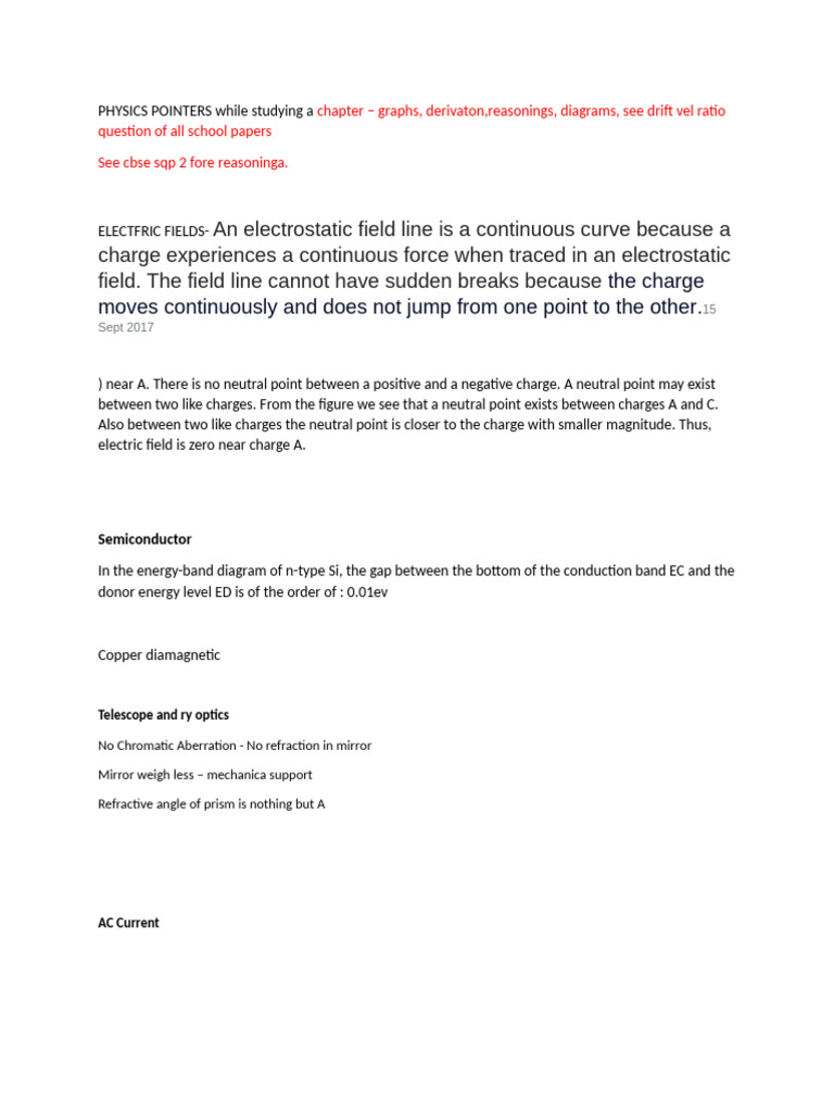 PHYSICS POINTERS | PDF