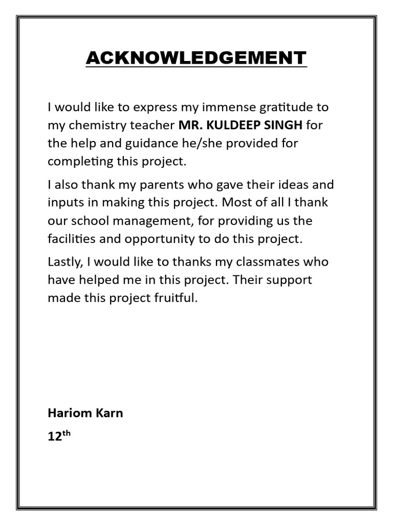 Acknowledgement - Copy | PDF