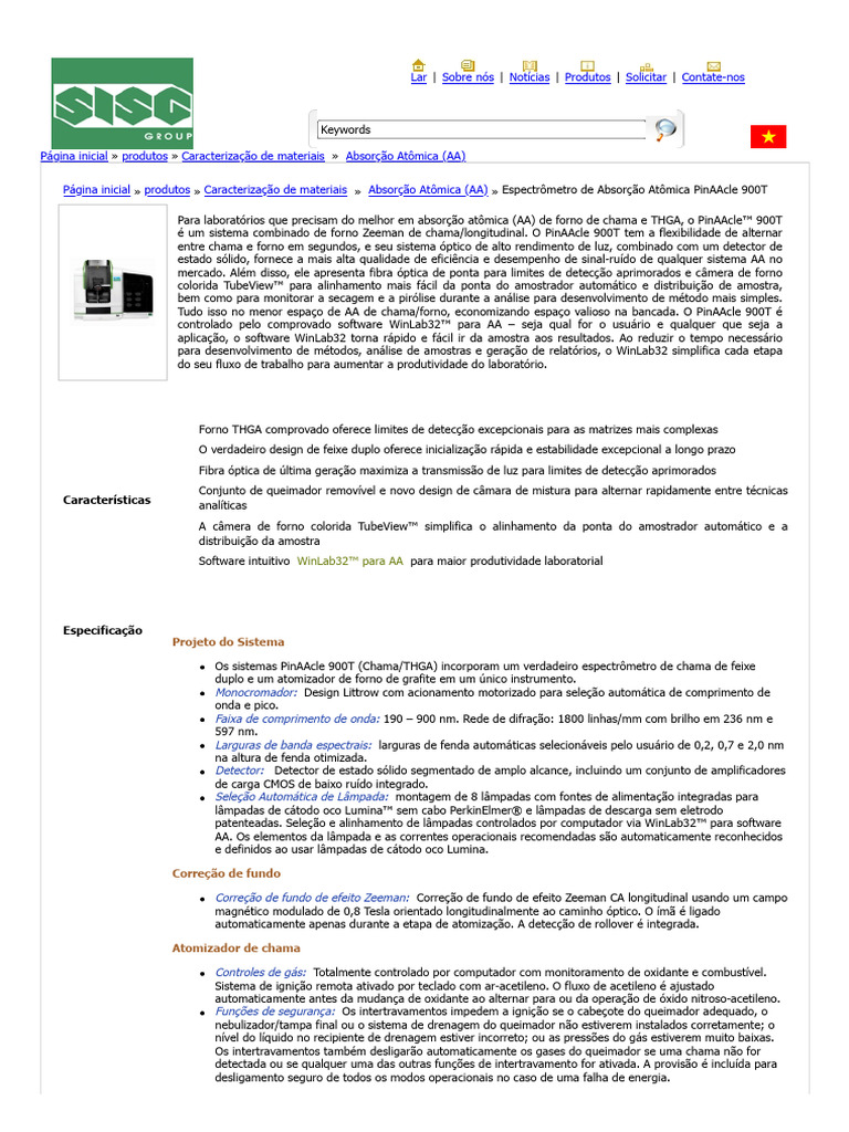 Espectrômetro de Absorção Atômica PinAAcle 900T | PDF | Pressão | Gases