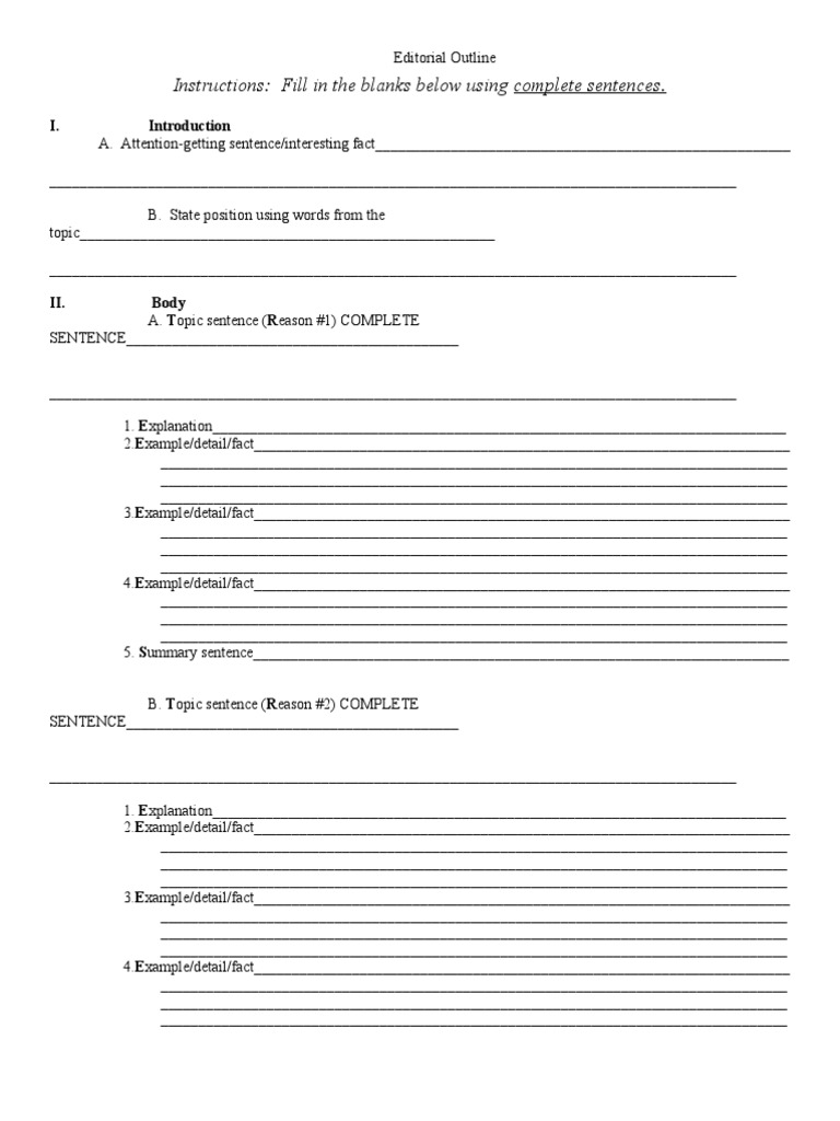 Editorial Outline Template | PDF | Career & Growth