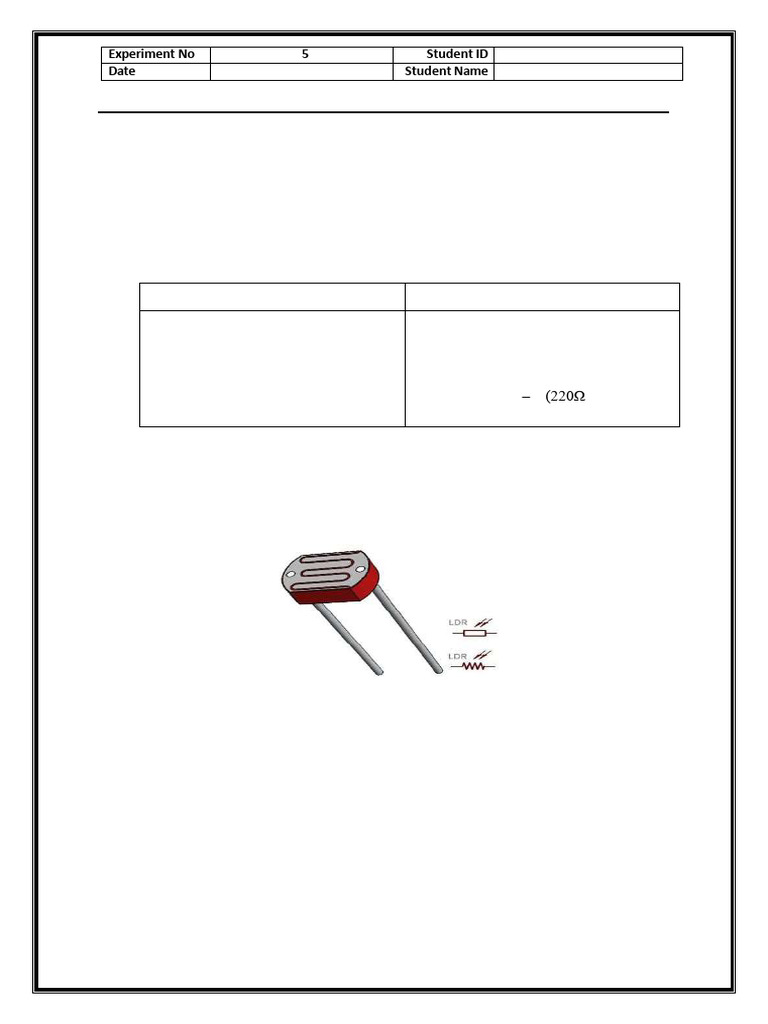 Experiment 5 - LDR Smart Lighting | PDF | Arduino | Electrical Resistance And Conductance