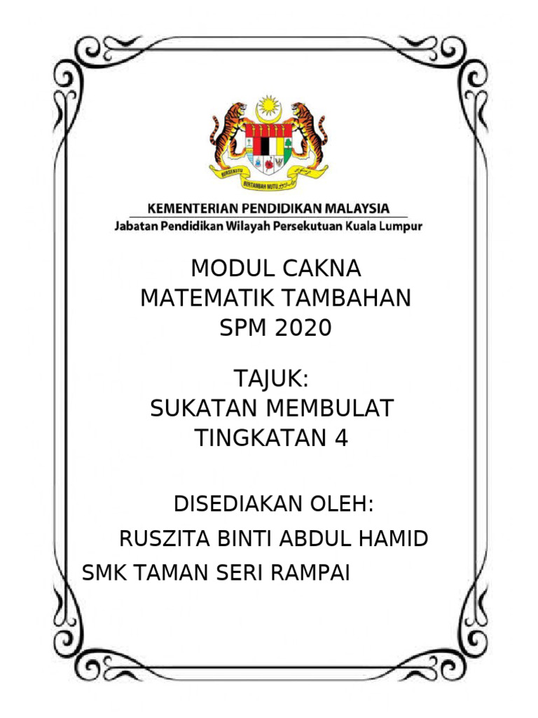 SUKATAN MEMBULAT (ITEM) Docx | PDF