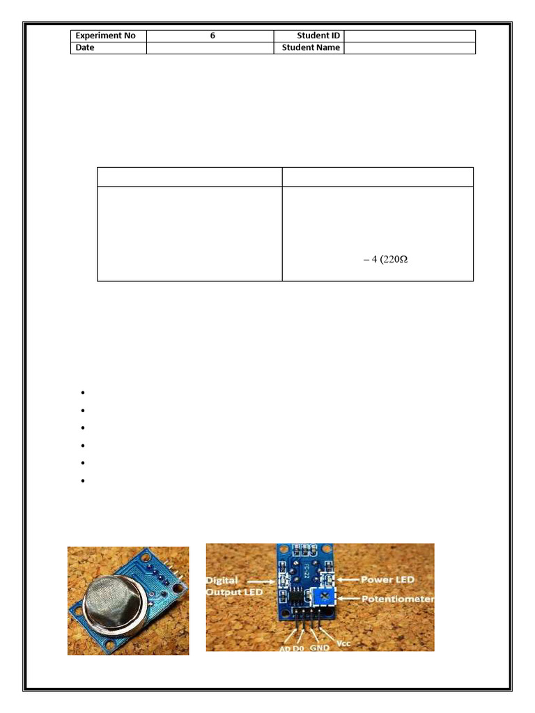 Experiment 6 - Gas Sensor | PDF | Sensor | Arduino