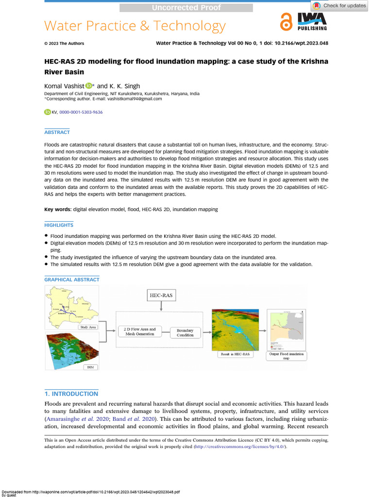 HEC-RAS 2D Modeling For Flood Inundation Mapping A | PDF | Flood | Hydrology