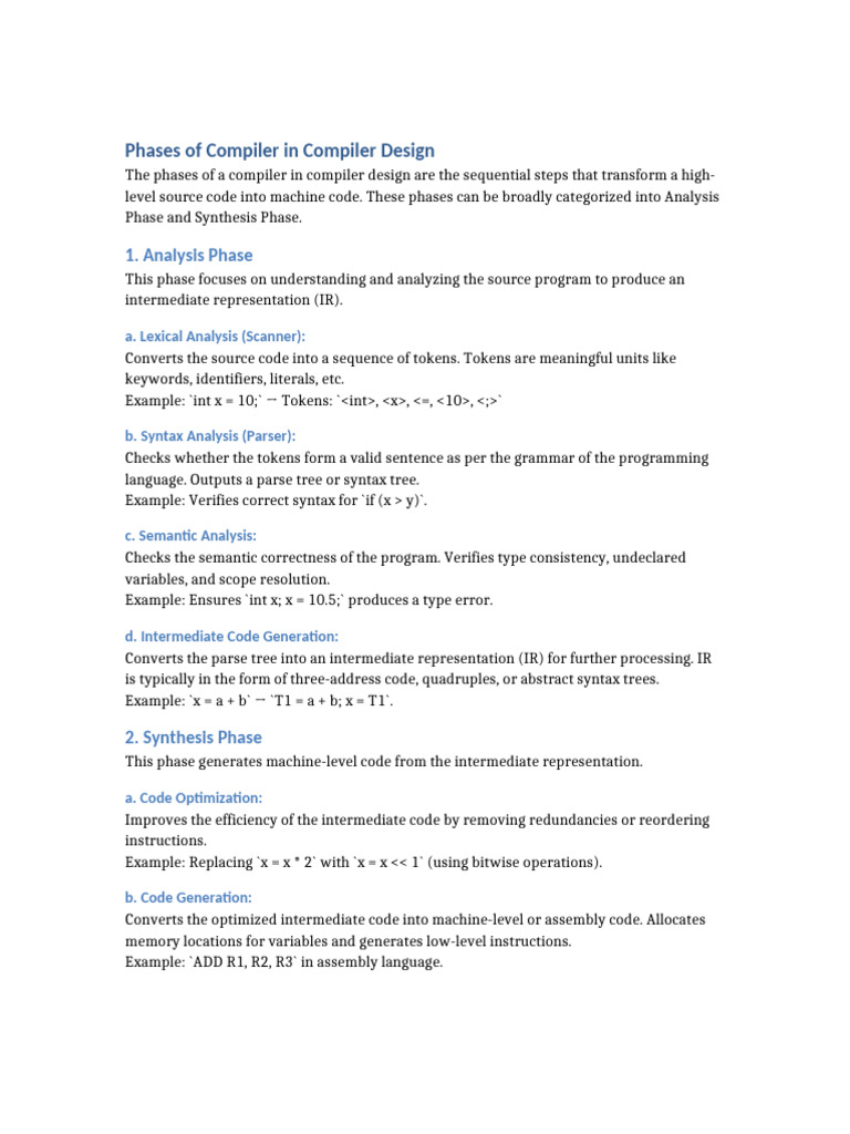 Phases of Compiler | PDF