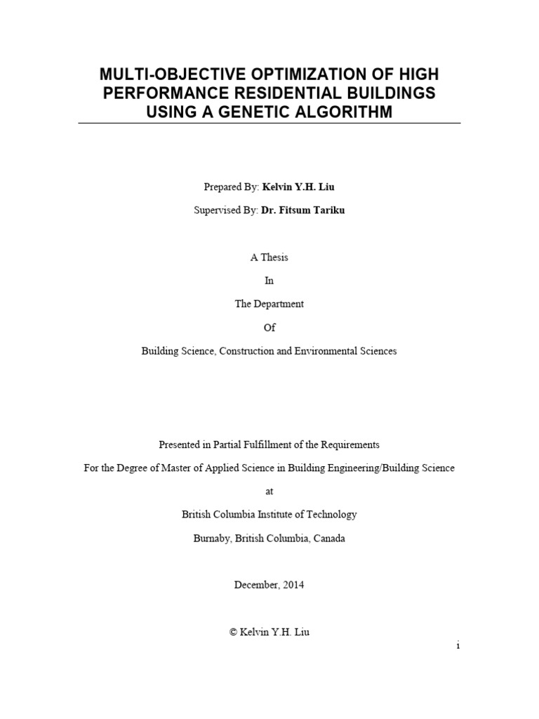 BCIT MASc Building Science Thesis - Kelvin Liu - Final | PDF | Life ...