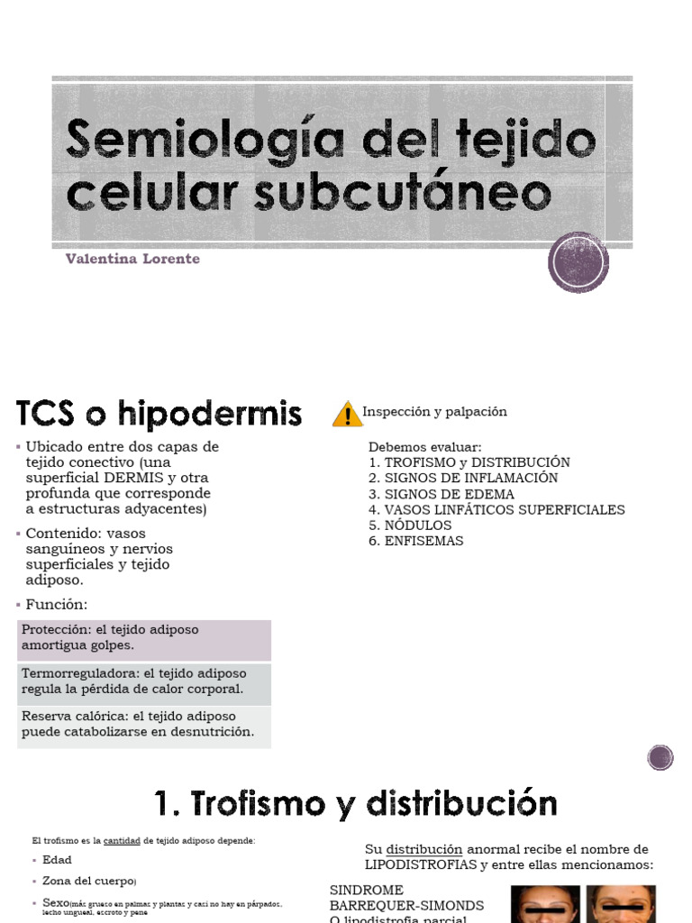 Semiología Del Tejido Celular Subcutáneo | PDF | Edema | Tejido adiposo