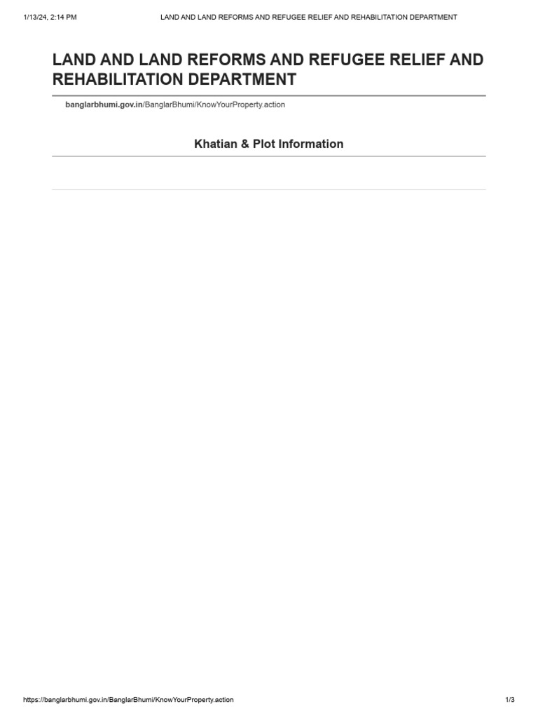 Land and Land Reforms and Refugee Relief and Rehabilitation Department ...