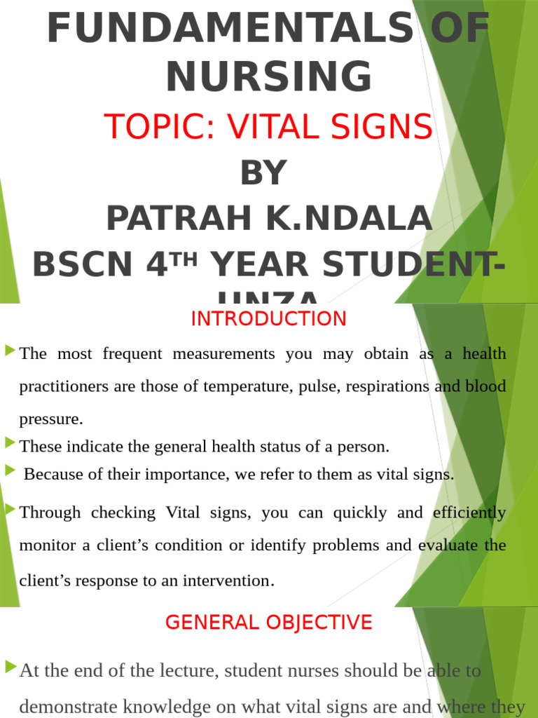 Vitals Sings Powerpoint | PDF | Blood Pressure | Pulse