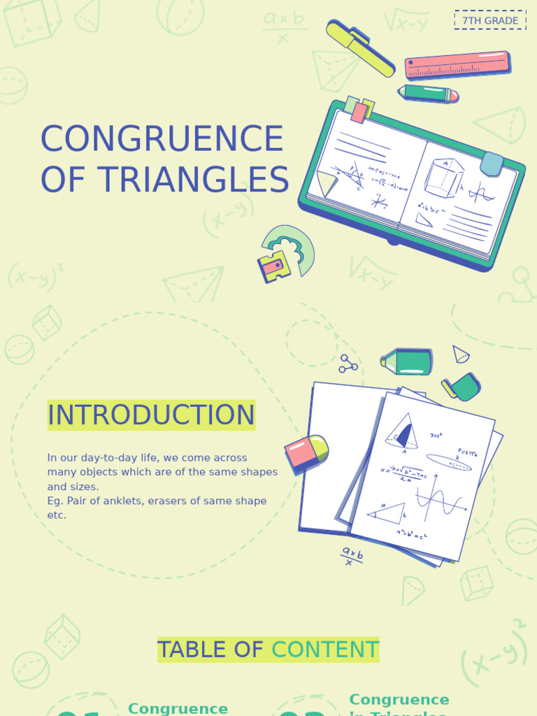 Congruence of Triangles pptx | PDF | Triangle | Shape