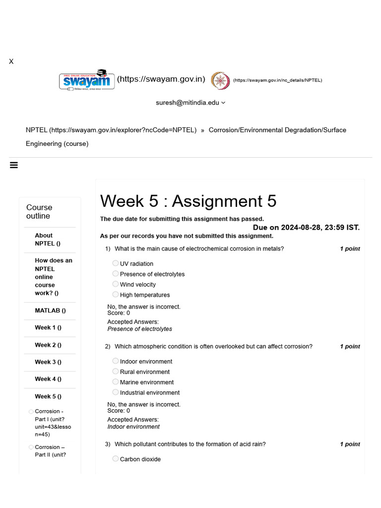Corrosion - Environmental Degradation - Surface Engineering - Unit 8 ...