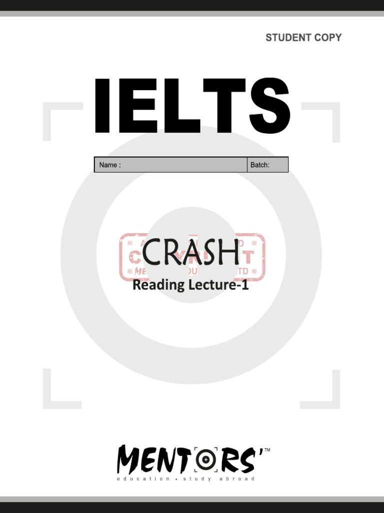 CRASH Reading Lecture 1 (2020) (PRT) | PDF