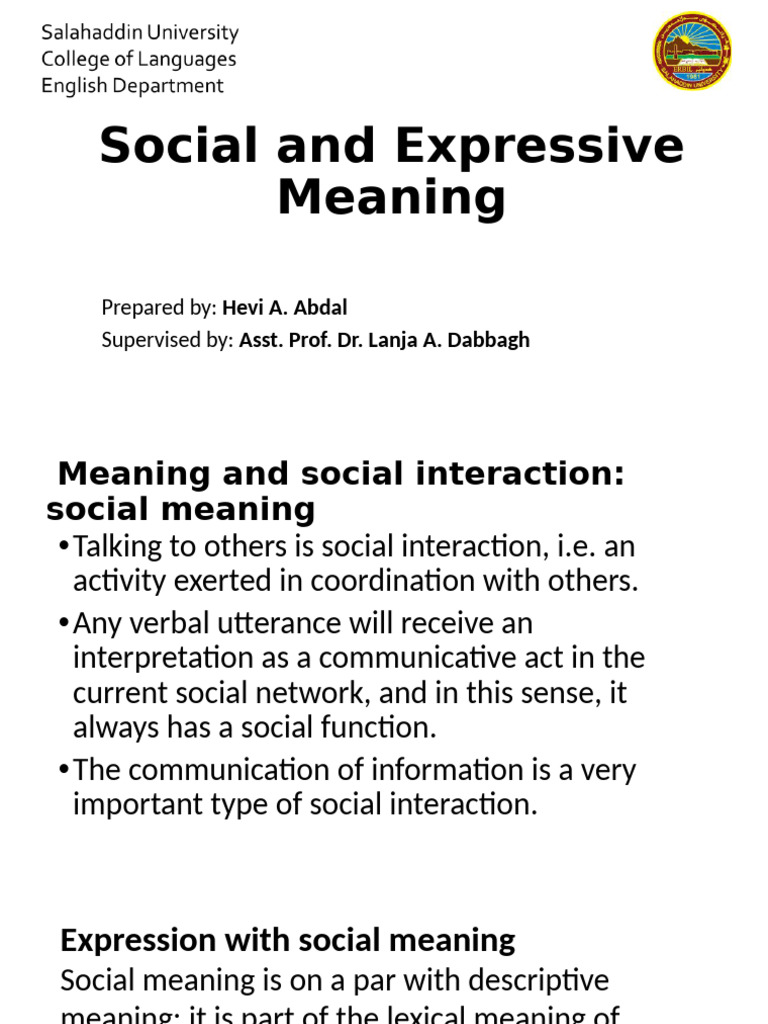 Understanding Social and Expressive Meaning | PDF | Semantics | Linguistics