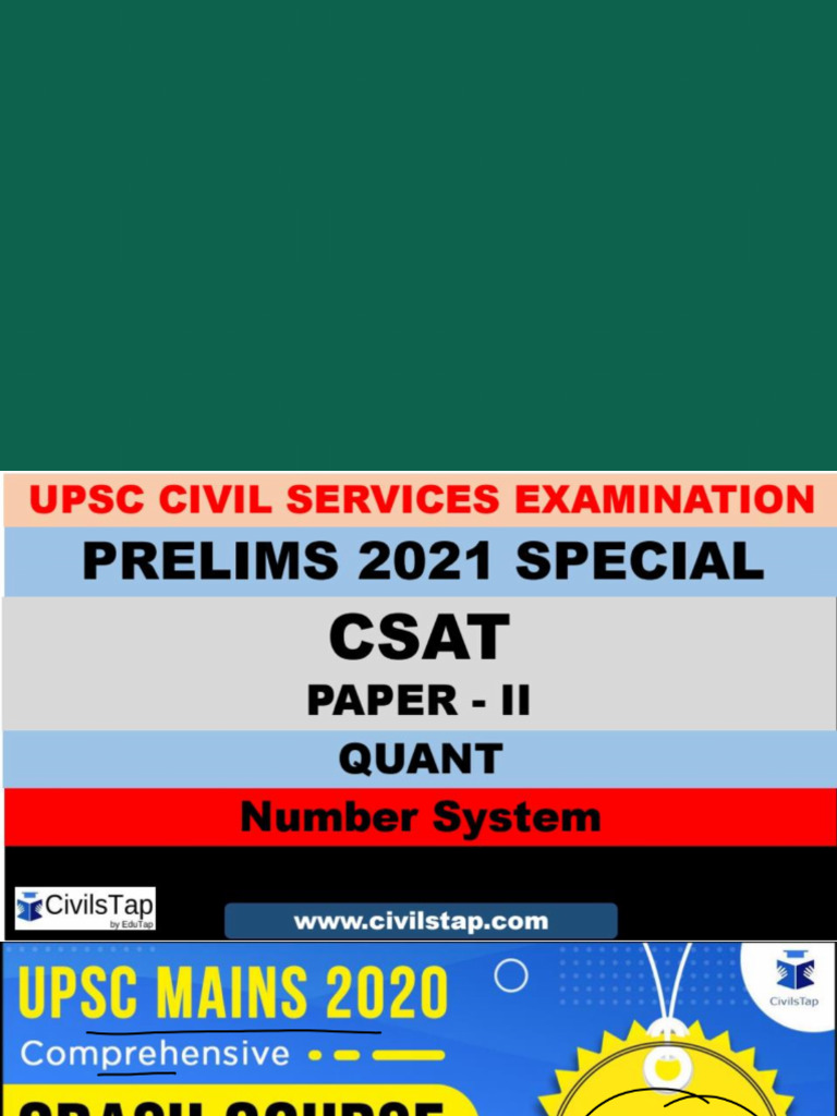 Free CSAT Lectures UPSC Prelims 2021 Quant Day 14 Number System | PDF