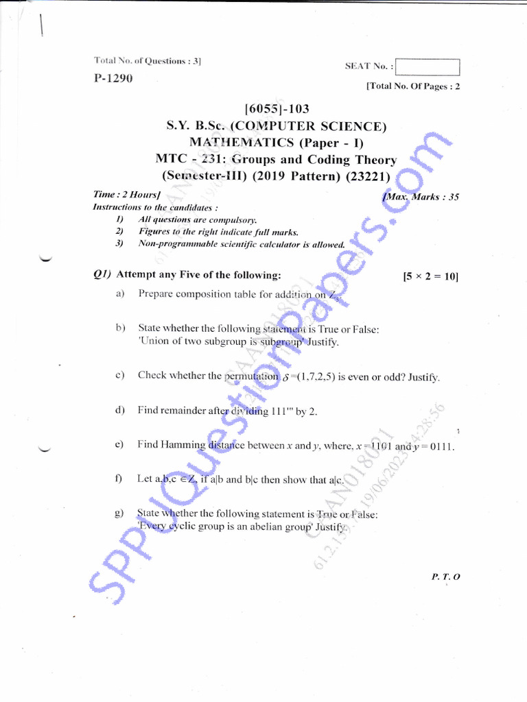 Bsc Bsc Cs Mathematics Semester 3 2023 April Group Theory 2019 Pattern ... Bsc Bsc Cs Mathematics Semester 3 2023 April Group Theory 2019 Pattern ...