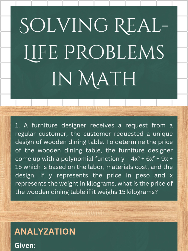 Solving Real Life Problems In Math 20241031 142318 0000 Pdf