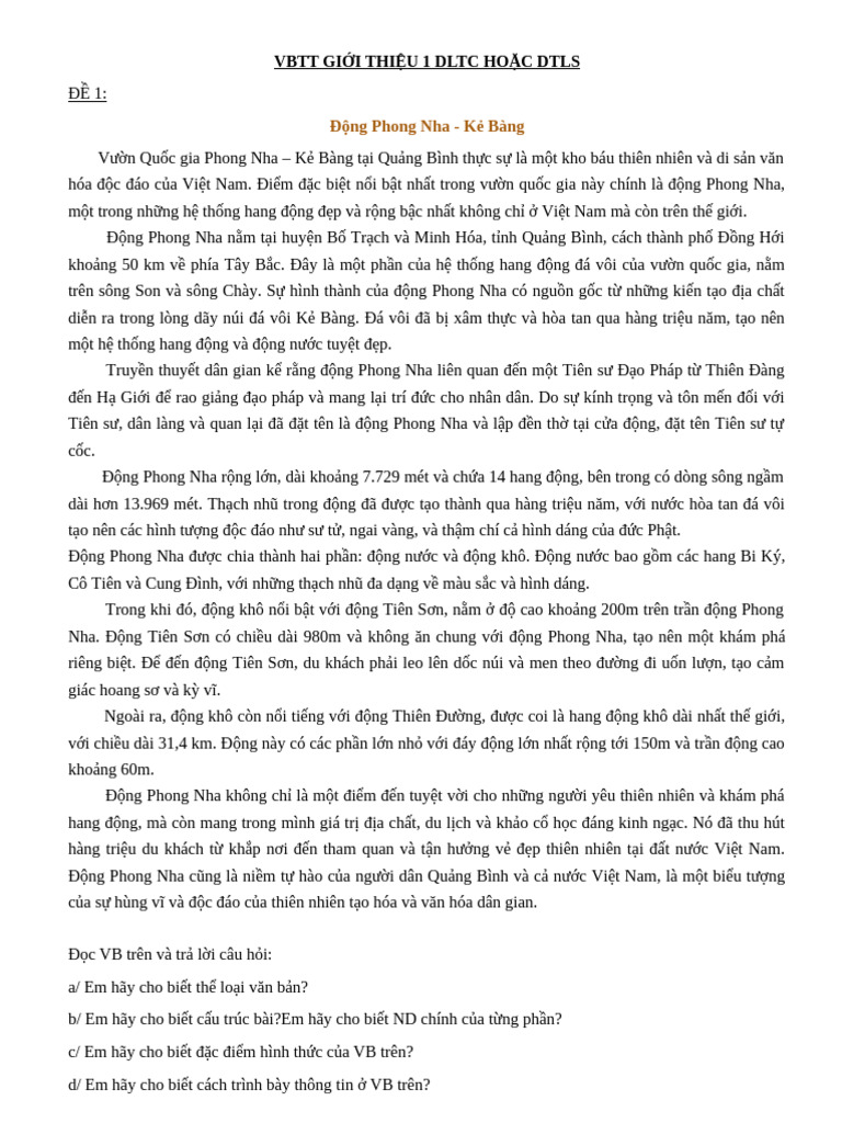 TRẢ BÀI VBTT GIỚI THIỆU 1 DLTC HOẶC DTLS-K9 | PDF