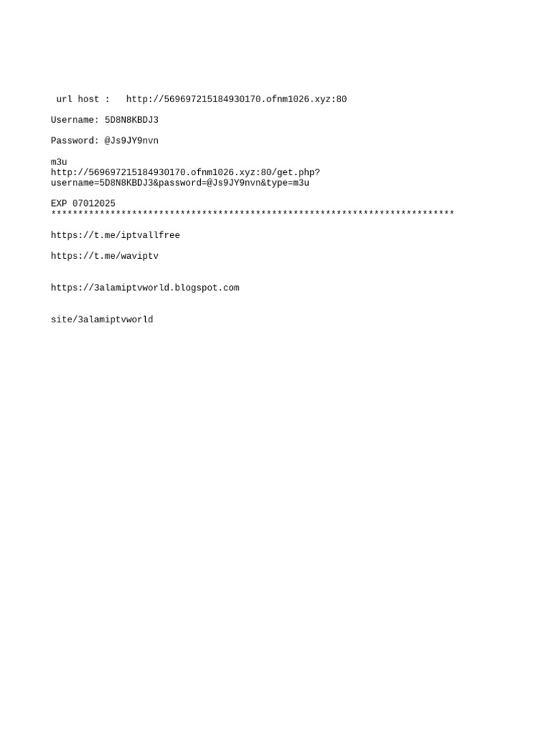 Free IPTV Access and M3U Links | PDF