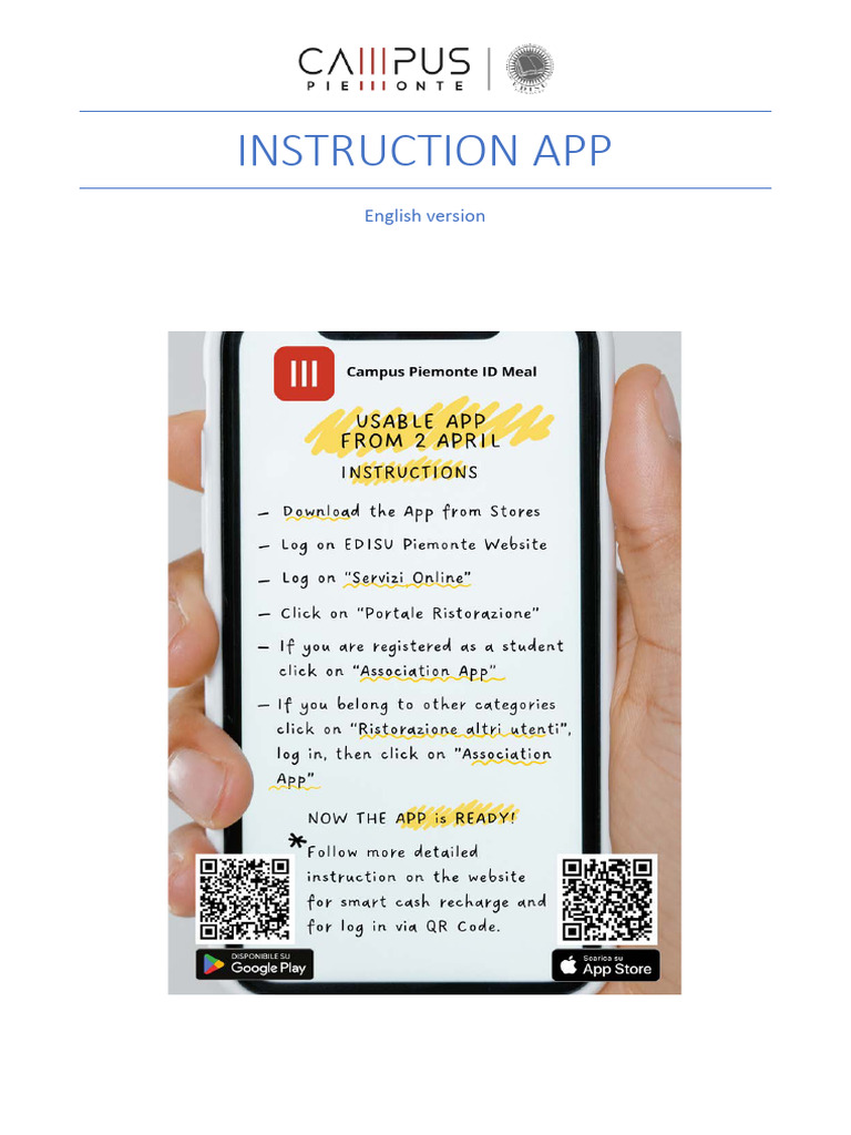 APP INSTRUCTION MANUAL | PDF | Mobile App | Cafeteria