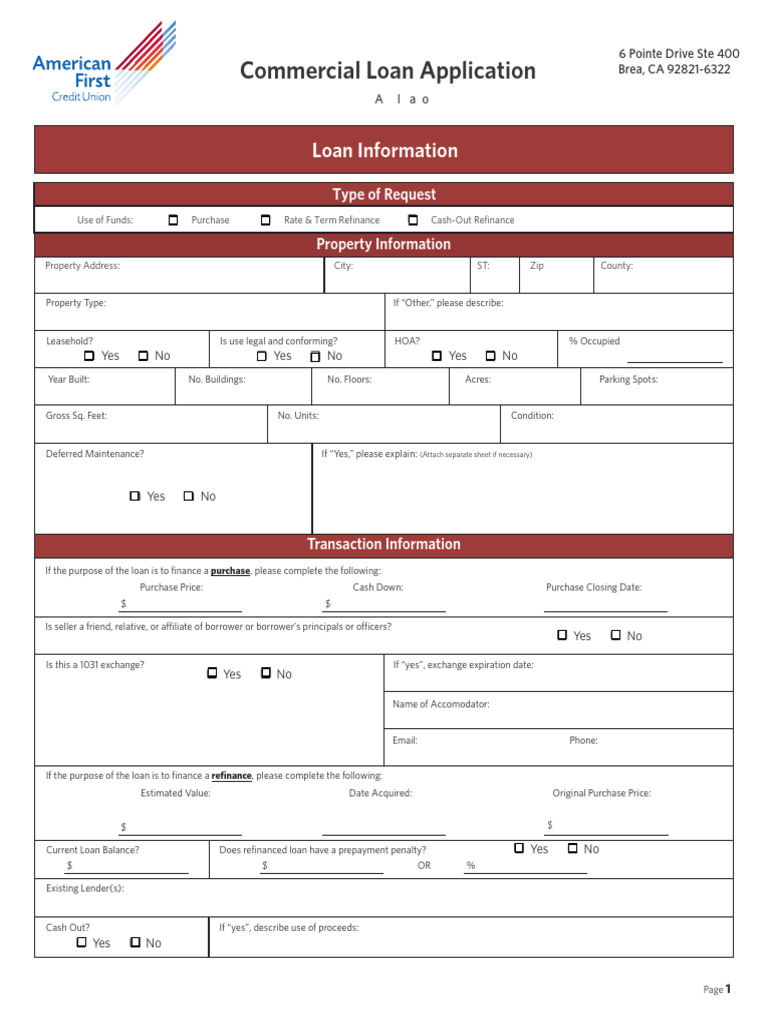 Commercial-Real-Estate-Loan-Application | PDF | Refinancing | Loans