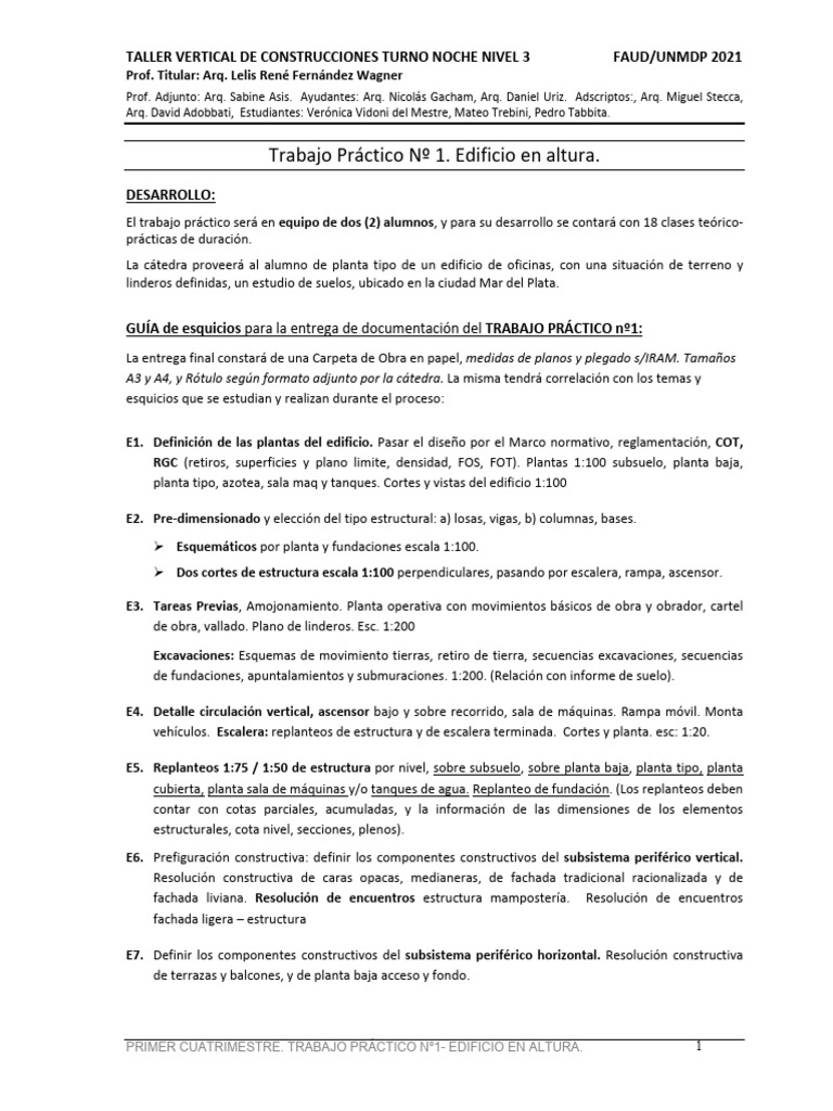 Guía de TP1 C3 - 2021 | PDF | Techo | Bienes raíces
