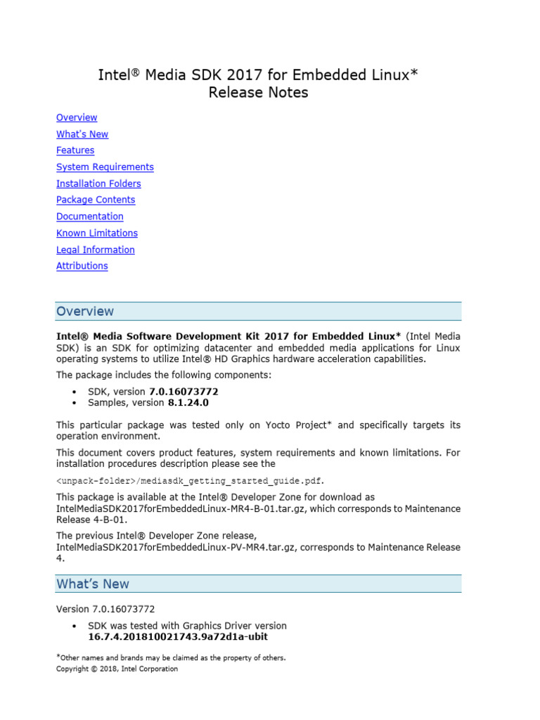 Mediasdk Release Notes Mr4 Pdf Data Compression Codec