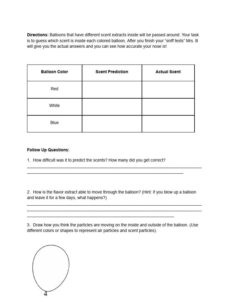 smelly balloons | PDF | Balloon | Odor