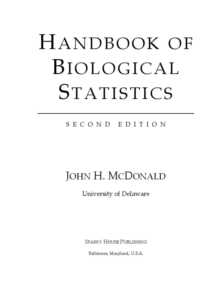 Handbook On Biological Statistics Textbook | PDF