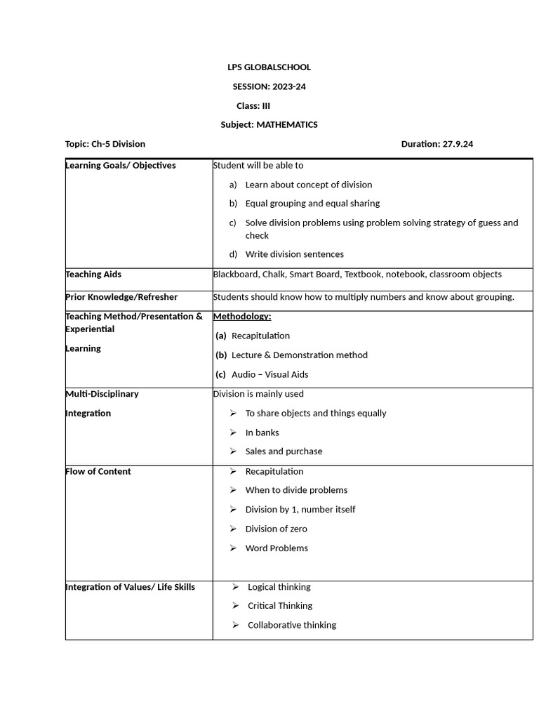 ER Class Observation 26.9.24 | PDF | Learning | Critical Thinking