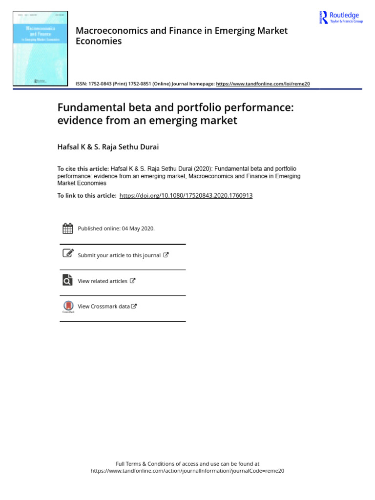 Fundamental Beta | PDF | Beta (Finance) | Capital Asset Pricing Model
