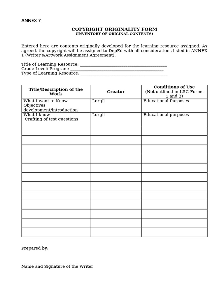 ANNEX-7-COPYRIGHT-ORIGINALITY-FORM | PDF ANNEX-7-COPYRIGHT-ORIGINALITY-FORM | PDF