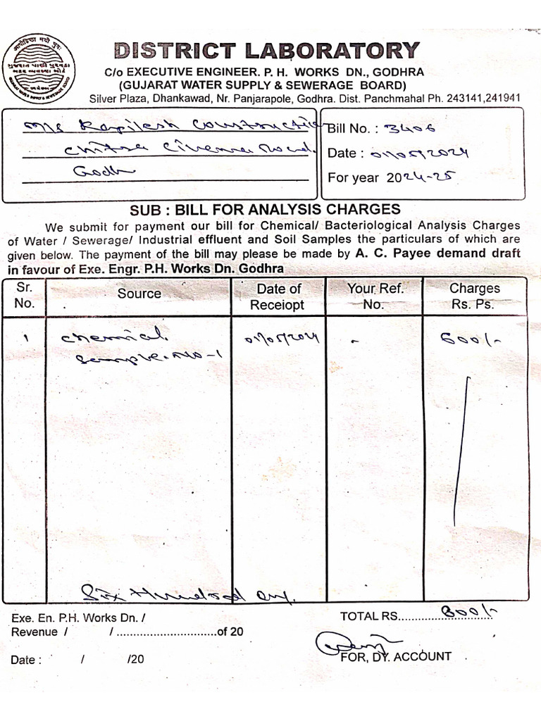 2024-05-01 Water Testing Bill | PDF