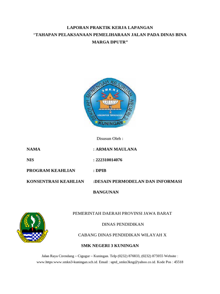 Laporan Praktik Kerja Lapangan Arman | PDF